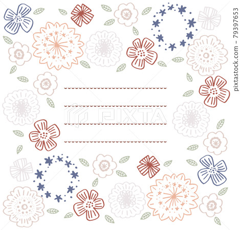 Red flower letter frame - Stock Illustration [79397653] - PIXTA