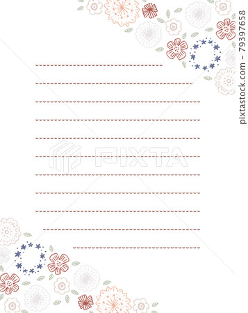 Red flower letter frame - Stock Illustration [79397658] - PIXTA