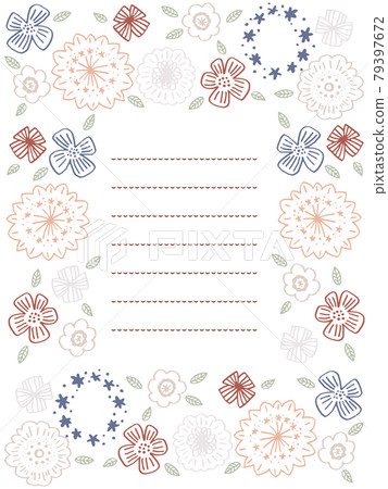 Red flower letter frame - Stock Illustration [79397672] - PIXTA