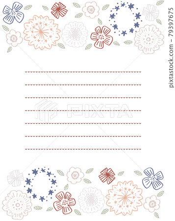 Red flower letter frame - Stock Illustration [79397675] - PIXTA