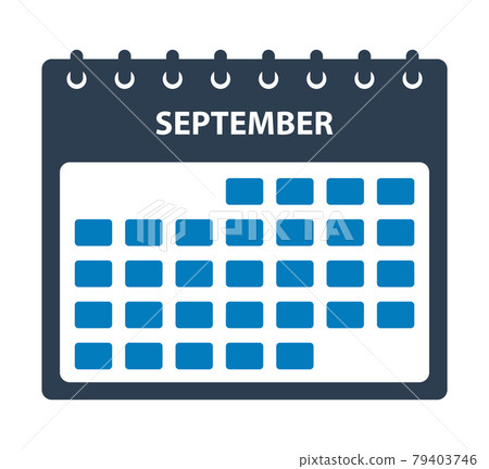 September Calendar Icon. Flat style vector EPS. - Stock Illustration ...
