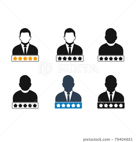 User Review Icon Set. Flat style vector EPS. - Stock Illustration ...