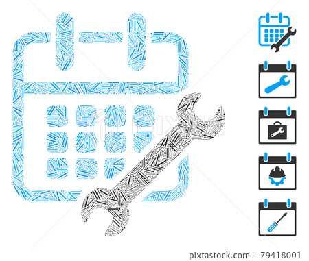 Hatch Calendar Configure Icon Vector Collage - Stock Illustration ...