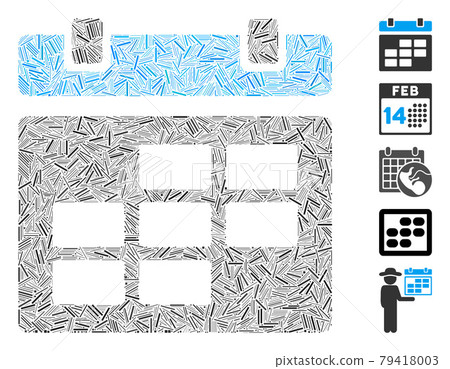 Linear Calendar Icon Vector Mosaic - Stock Illustration [79418003] - PIXTA