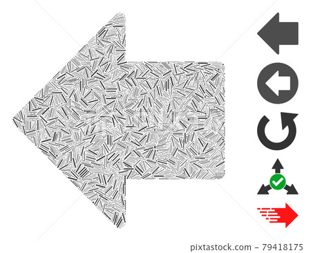 Hatch Arrow Left Icon Vector Collage - Stock Illustration [79418175 ...