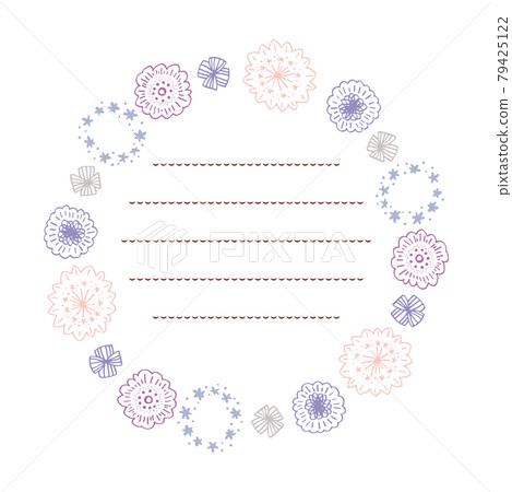 Purple flower letter frame - Stock Illustration [79425122] - PIXTA