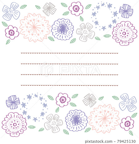 Purple flower letter frame - Stock Illustration [79425130] - PIXTA