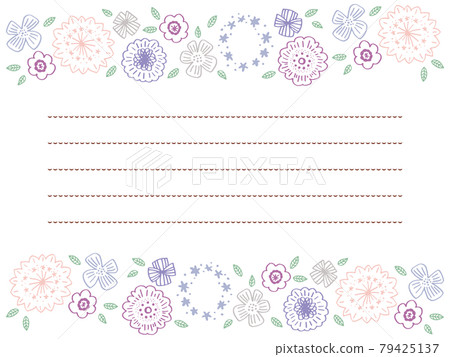 Purple flower letter frame - Stock Illustration [79425137] - PIXTA