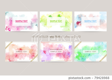 Watercolor background business card design set - Stock Illustration ...