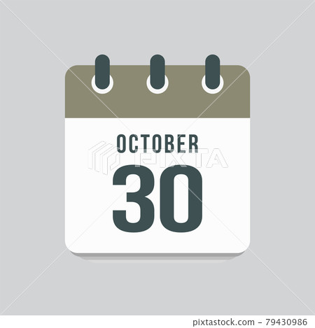 Icon day date 30 October, template calendar page - Stock Illustration ...