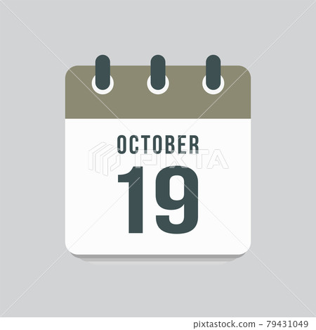 Icon day date 19 October, template calendar page - Stock Illustration ...