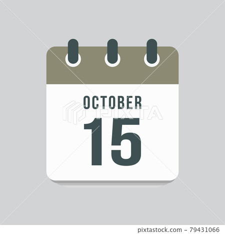 Icon day date 15 October, template calendar page - Stock Illustration ...