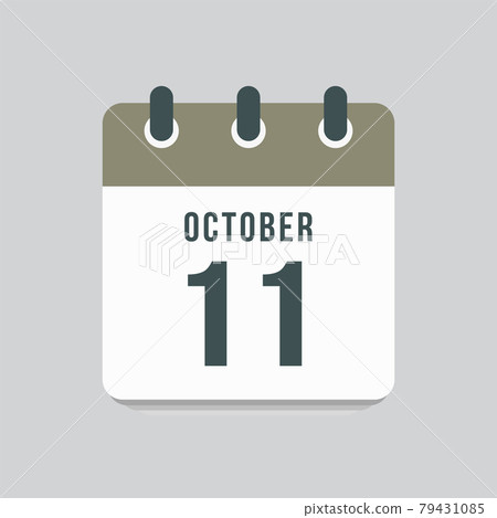 Icon day date 11 October, template calendar page - Stock Illustration ...