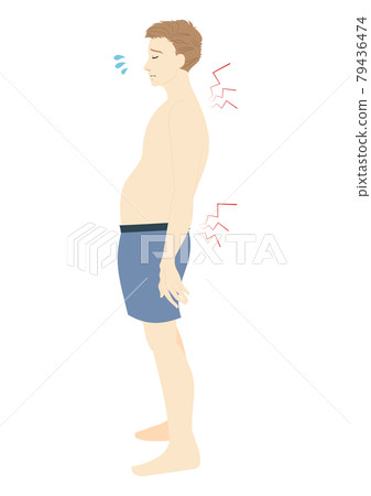 Side view illustration of a man with a stoop - Stock Illustration ...