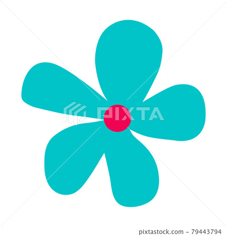 Turquoise flower. Vector illustration - Stock Illustration [79443794 ...