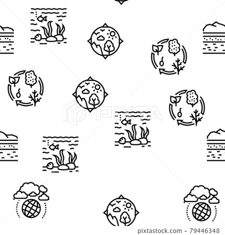 Ecosystem Environment Vector Seamless Pattern - Stock Illustration ...