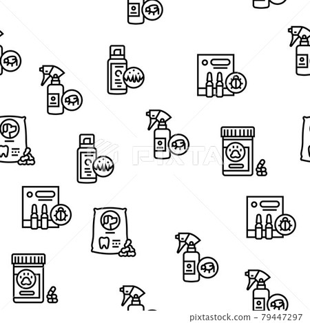Pet Products Food Vector Seamless Pattern - Stock Illustration ...