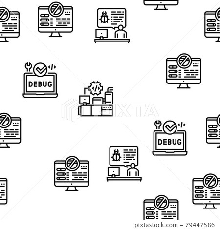 Debug Research And Fix Vector Seamless Pattern - Stock Illustration [79447586] - PIXTA