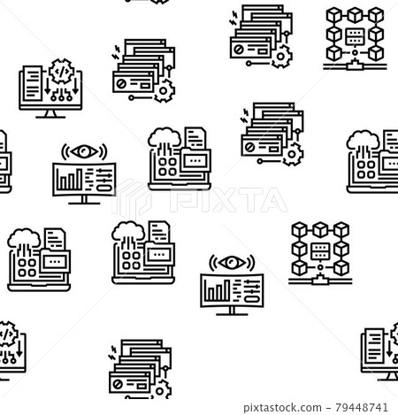 System Work Process Vector Seamless Pattern - Stock Illustration ...