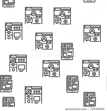 Internet Social Media Vector Seamless Pattern - Stock Illustration ...