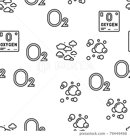 Oxygen O2 Chemical Vector Seamless Pattern - Stock Illustration ...