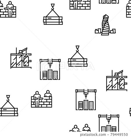 Building Construction Vector Seamless Pattern - Stock Illustration ...