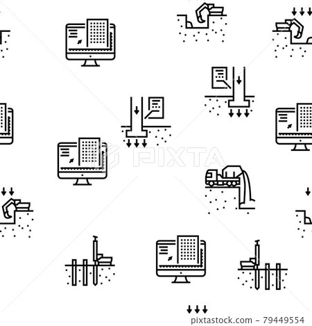 Building Construction Vector Seamless Pattern-插圖素材 [79449554] - PIXTA圖庫