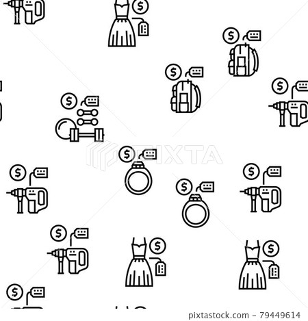 Rental Service Business Vector Seamless Pattern - Stock Illustration ...