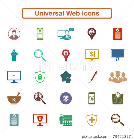 Universal Web Icon Set. Flat style vector EPS. - Stock Illustration ...