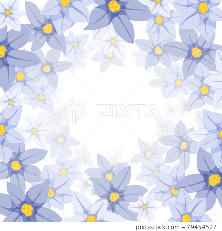 Blue floret background frame - Stock Illustration [79454522] - PIXTA