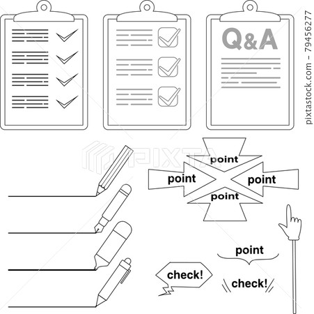 Checklist Arrow set Line drawing - Stock Illustration [79456277] - PIXTA