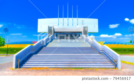 Baseball field back stand entrance animation... - Stock Illustration ...