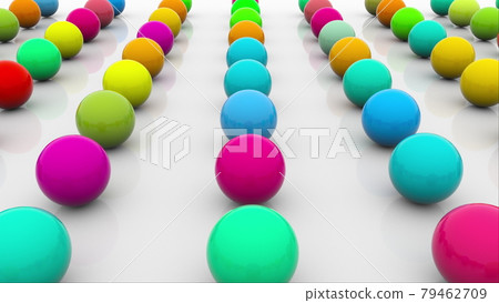 Rows of many colorful glossy balls, isometric... - Stock Illustration ...