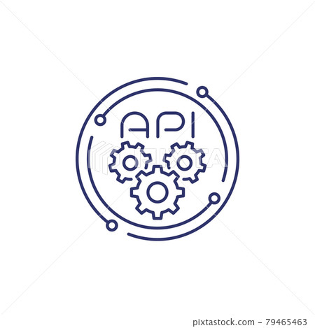 API line icon with gears - Stock Illustration [79465463] - PIXTA
