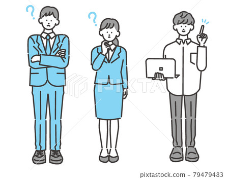 Business person set Question and solution image... - Stock Illustration ...
