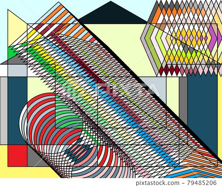 Line drawing 3 Alternating color - Stock Illustration [79485206] - PIXTA