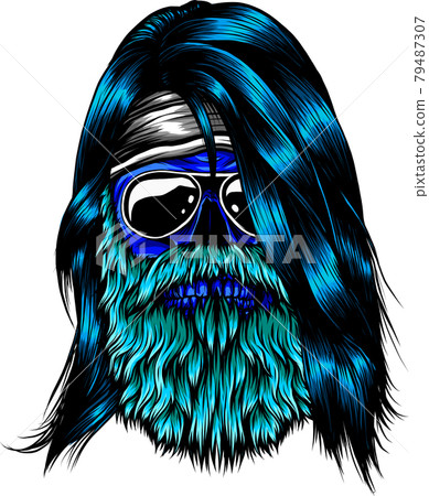 human skull with beard vector illustration design - Stock Illustration ...