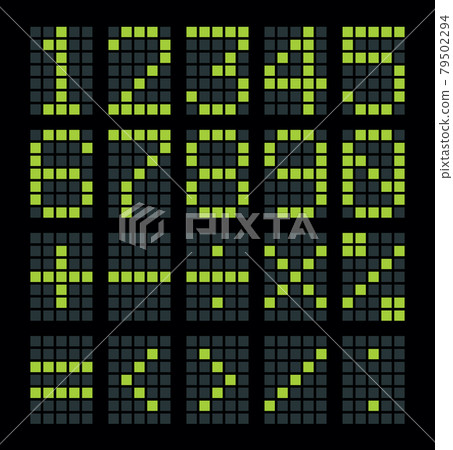 Digital numbers isolated on black background. - Stock Illustration ...