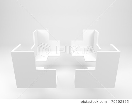 Abstract white geometric object in shape of... - Stock Illustration ...