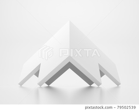 Abstract white minimal geometric object, 3d corner - Stock Illustration ...