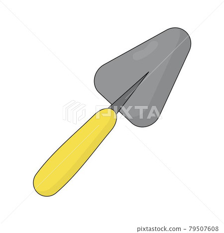 Vector illustration of a trowel with a yellow... - Stock Illustration ...