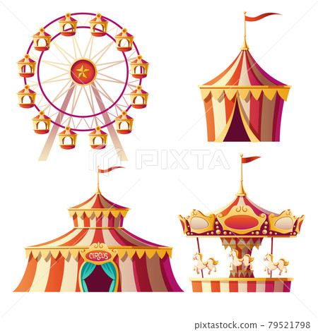 Amusement park, carnival or festive fair cartoon - Stock Illustration ...