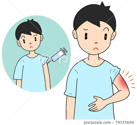 Vaccine side reaction / swelling / redness - Stock Illustration ...