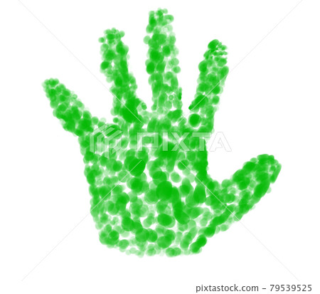 Green paint handprint - Stock Illustration [79539525] - PIXTA