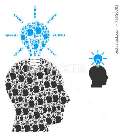 Genius Bulb Fractal Icon Composition - Stock Illustration [79550302 ...