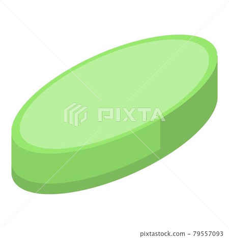 Green capsule icon, isometric style - Stock Illustration [79557093] - PIXTA