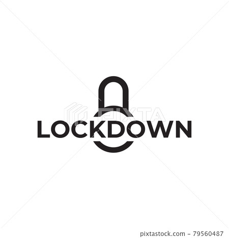 Lock down logo with using padlock icon template - Stock Illustration ...