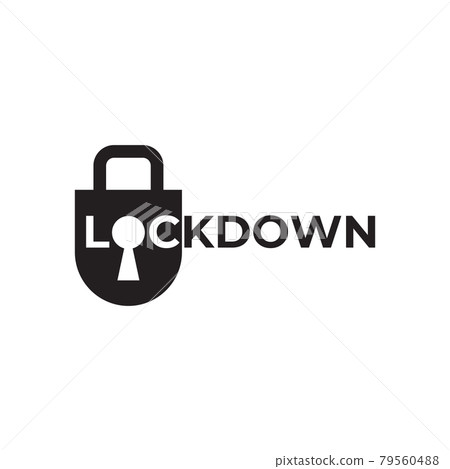 Lock down logo with using padlock icon template - Stock Illustration ...