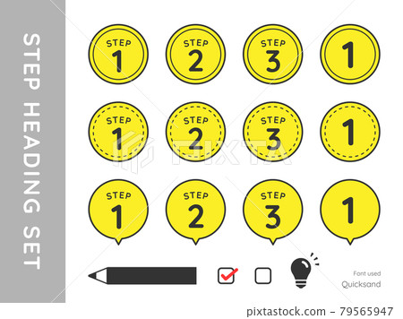 Step, point, gist, heading, label icon... - Stock Illustration ...