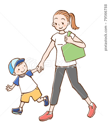 Illustration of going out with parents and... - Stock Illustration ...